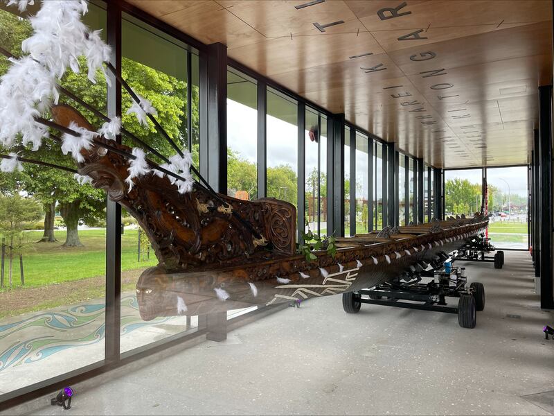 Te Arawa waka taua takes pride of place in new whare waka on Rotorua ...